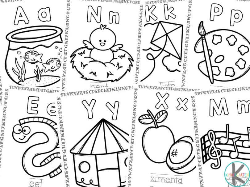 FREE Alphabet Printable ABC Coloring Worksheet Pages for Kids