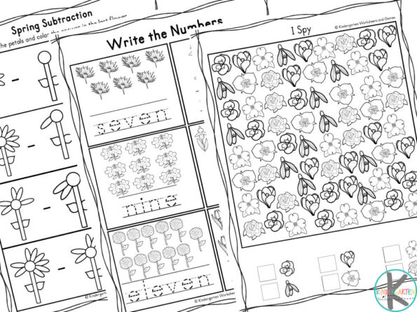 🌺 Flower Counting Math Worksheets for Kindergarten