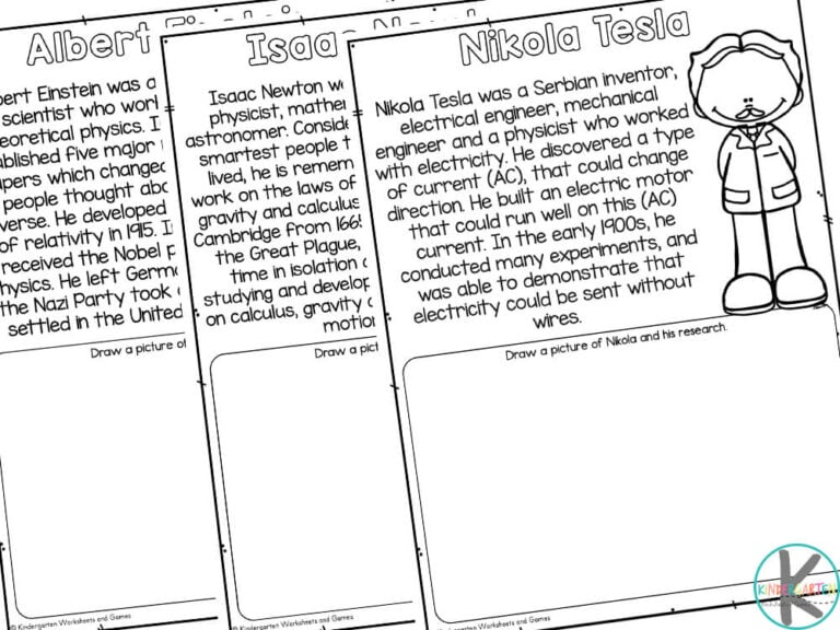 🔬 FREE Printable Famous Scientist Coloring Pages for Kids