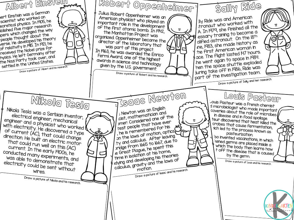 🔬 FREE Printable Famous Scientist Coloring Pages for Kids