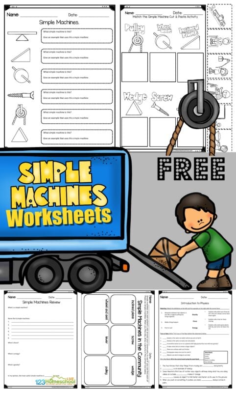 FREE Printable Simple Machines Coloring Pages