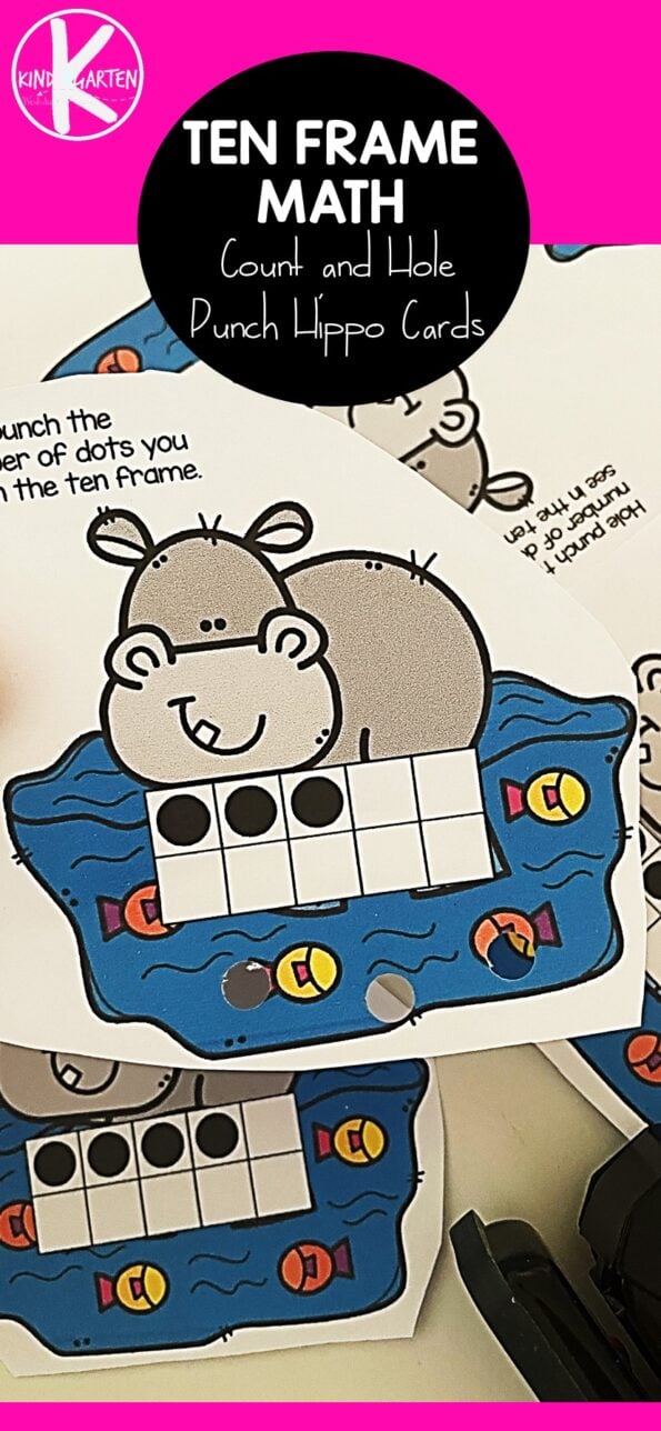 🦛 FREE Printable Hippo Ten Frame Math Activities for Kindergarten