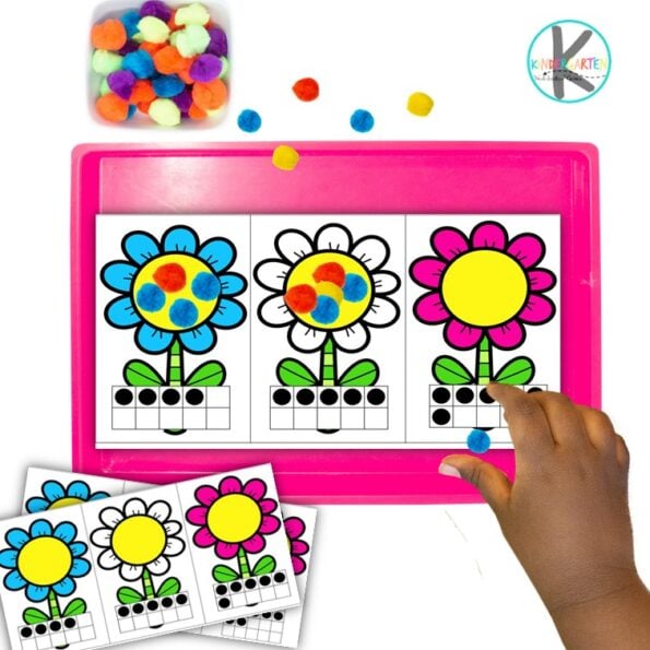 🌷 Pollinate the Flower Ten Frame Math Activity for Kindergarten