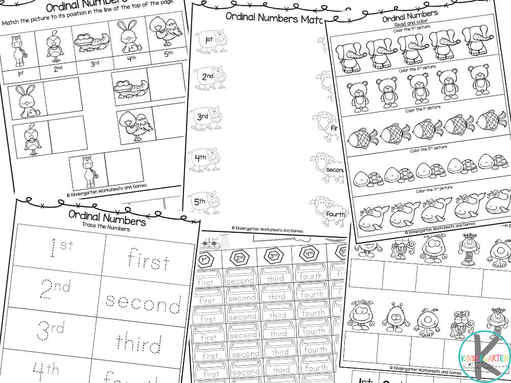 FREE Printable Ordinal Number Worksheets for Kindergarten