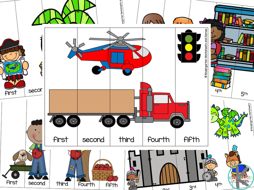 FREE Ordinal Numbers Printable Puzzle Activities for Kindergarten