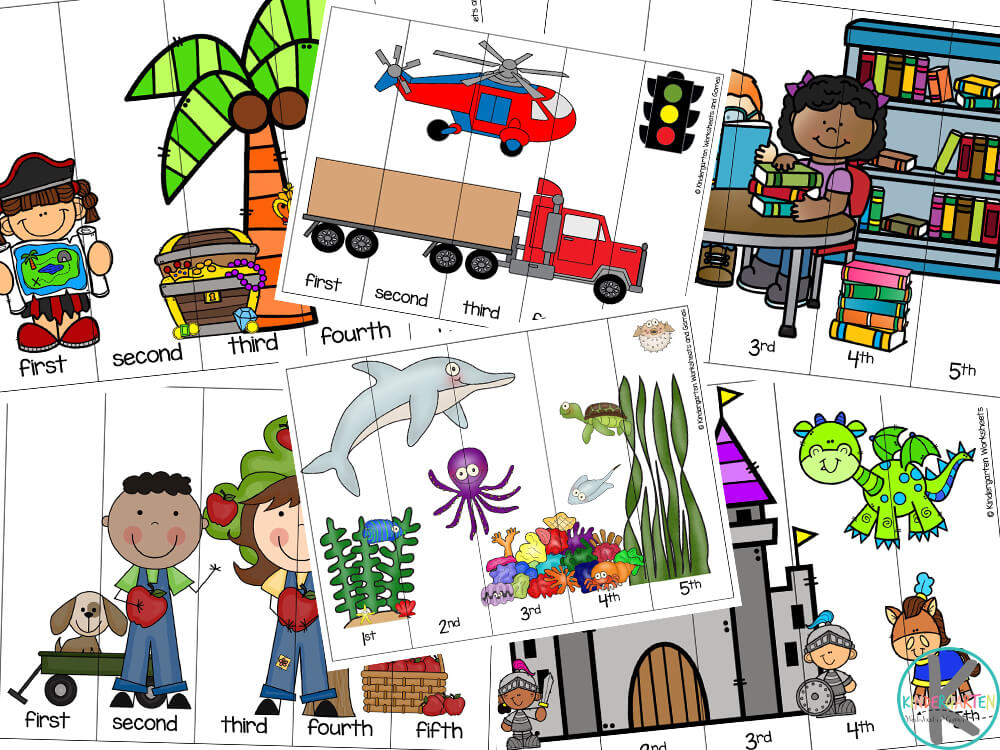 FREE Ordinal Numbers Printable Puzzle Activities for Kindergarten
