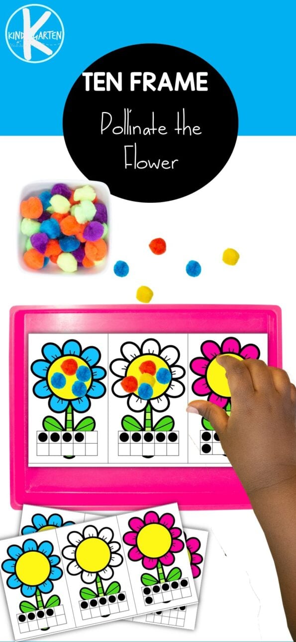 🌷 Pollinate the Flower Ten Frame Math Activity for Kindergarten