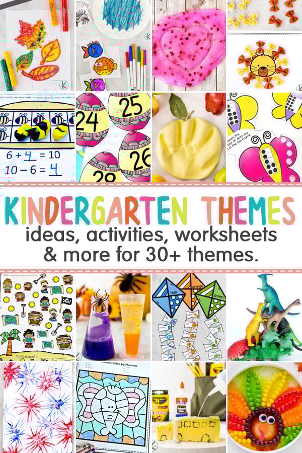 HUGE List of Kindergarten Themes with Crafts, Activities, & Worksheets