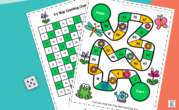 Skip Counting in 2s 3s and 5s: Free Printable Game For Kindergarten