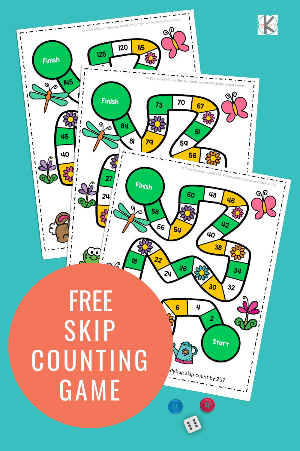 Skip Counting in 2s 3s and 5s: Free Printable Game For Kindergarten