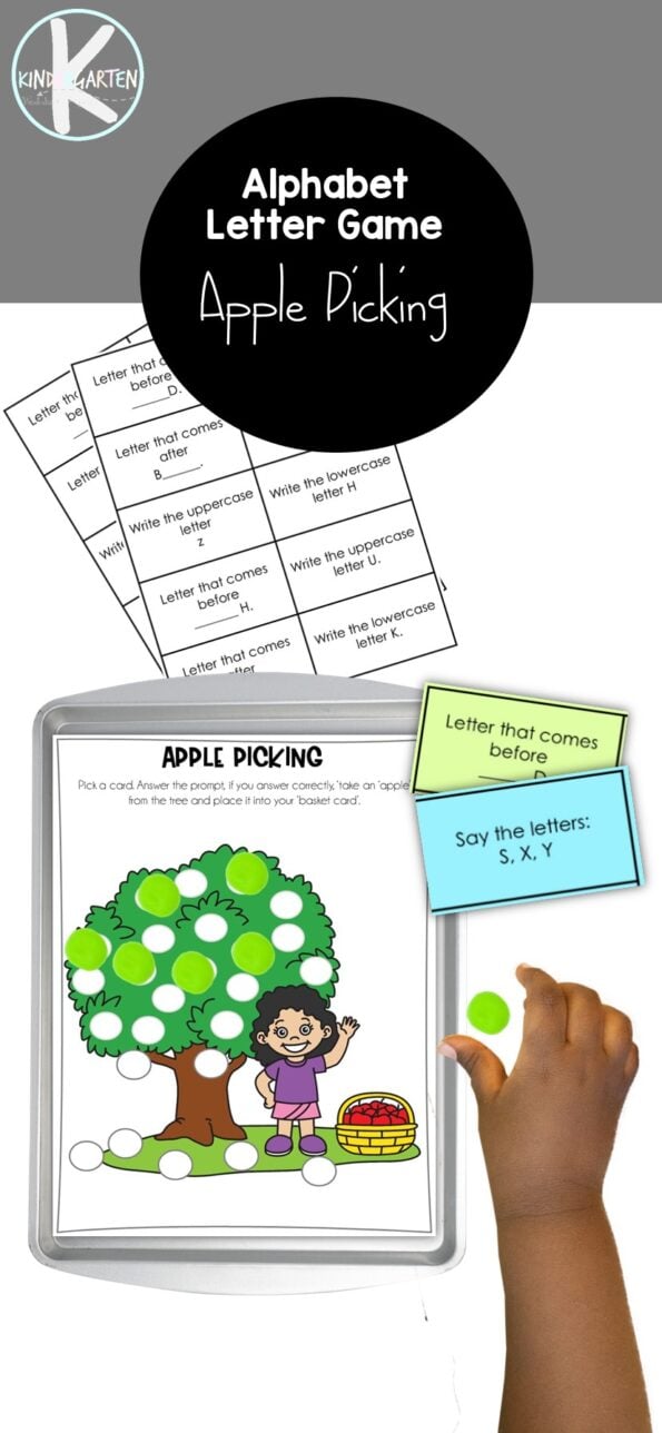 🍎 FREE Printable Apple Picking Alphabet Learning Games
