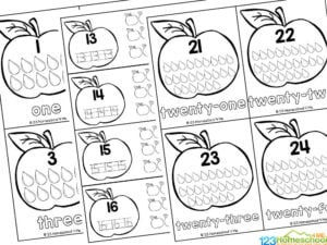 🍎 FREE Printable Apple Counting Math Activity for Numbers 1-20
