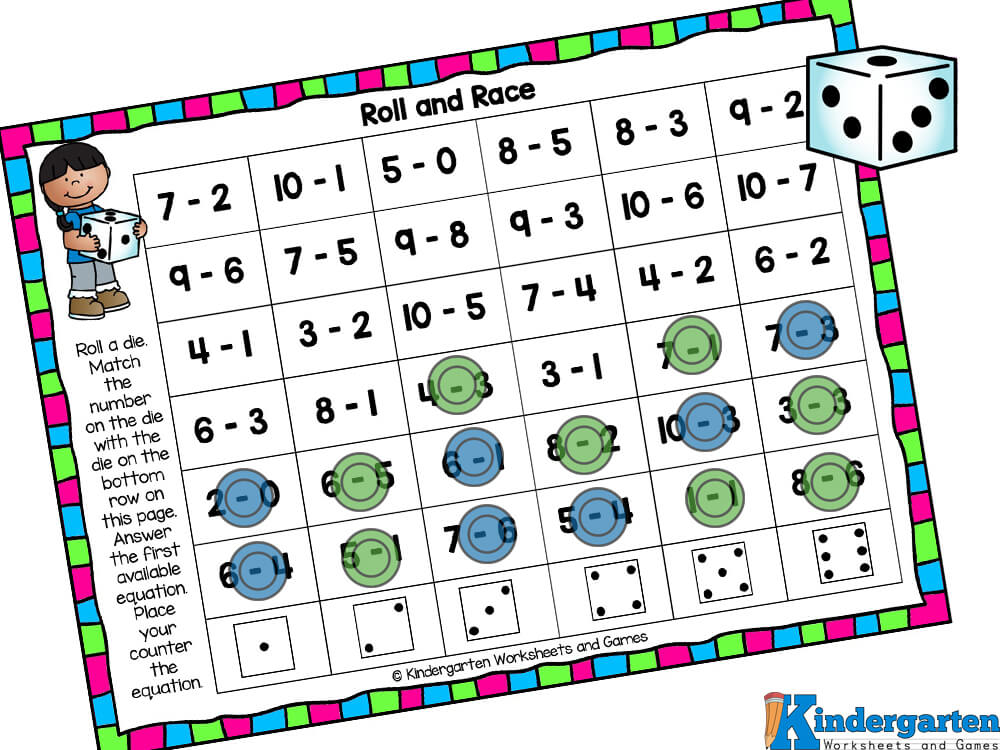 FREE Printable Subtraction Games for Kindergarten