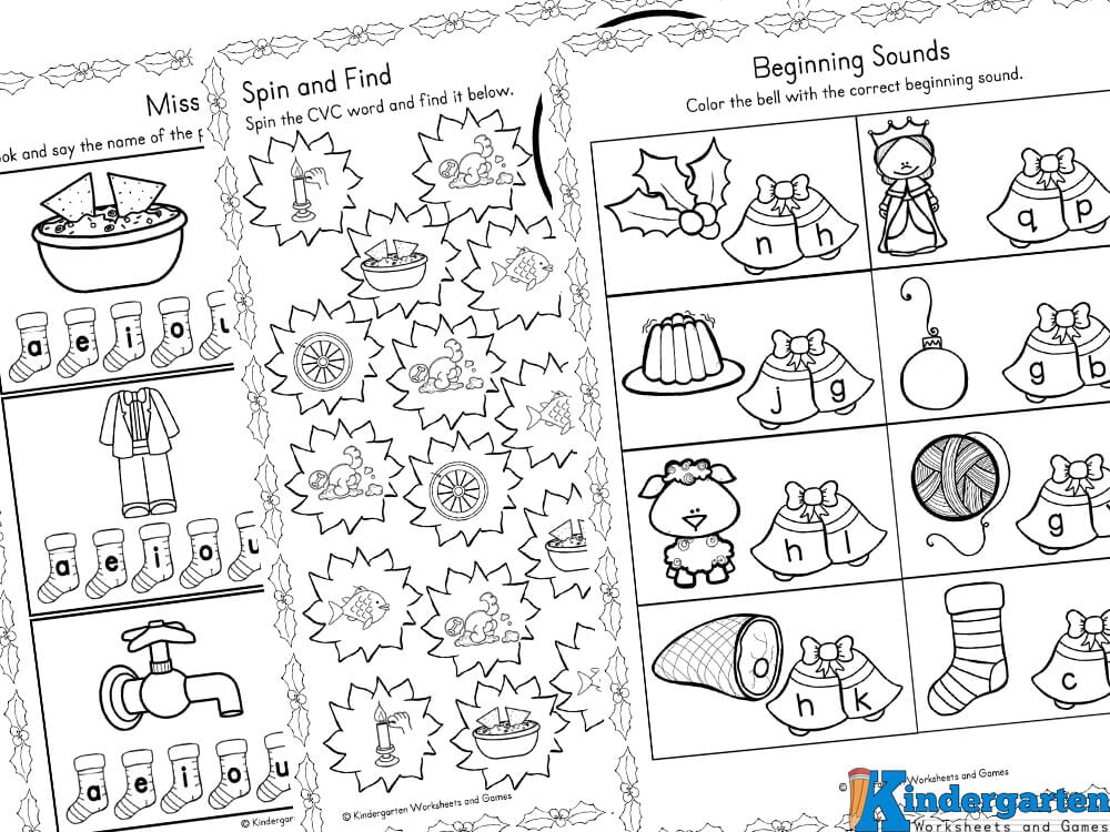 🎄 FREE Christmas Literacy Worksheets for Kindergarten