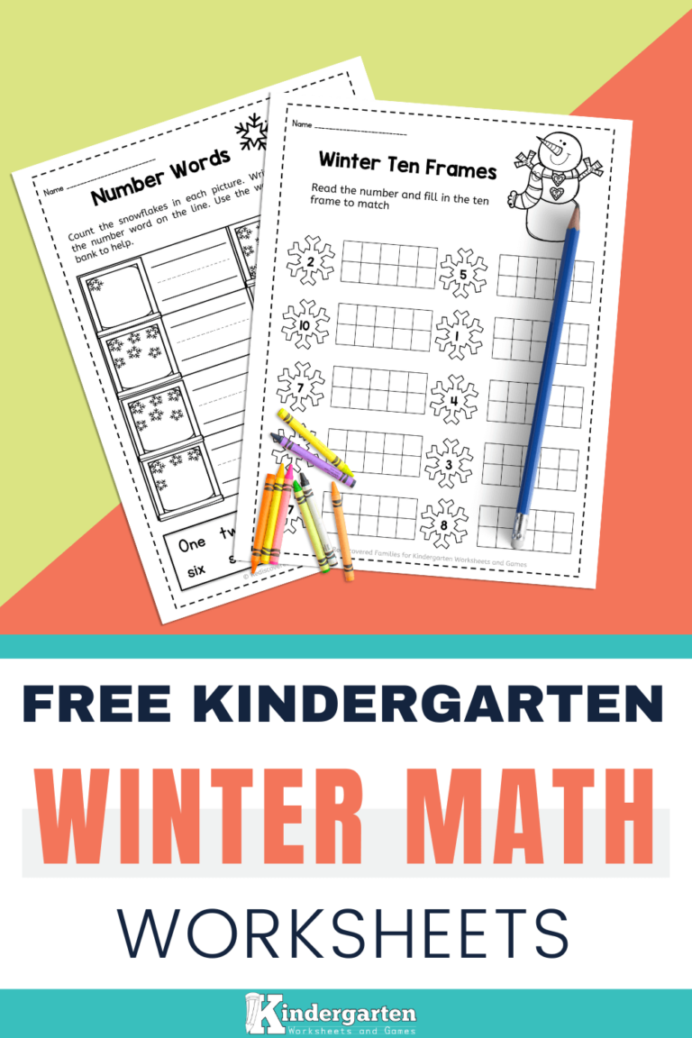 FREE Winter Snowman Math Worksheets for Kindergarten