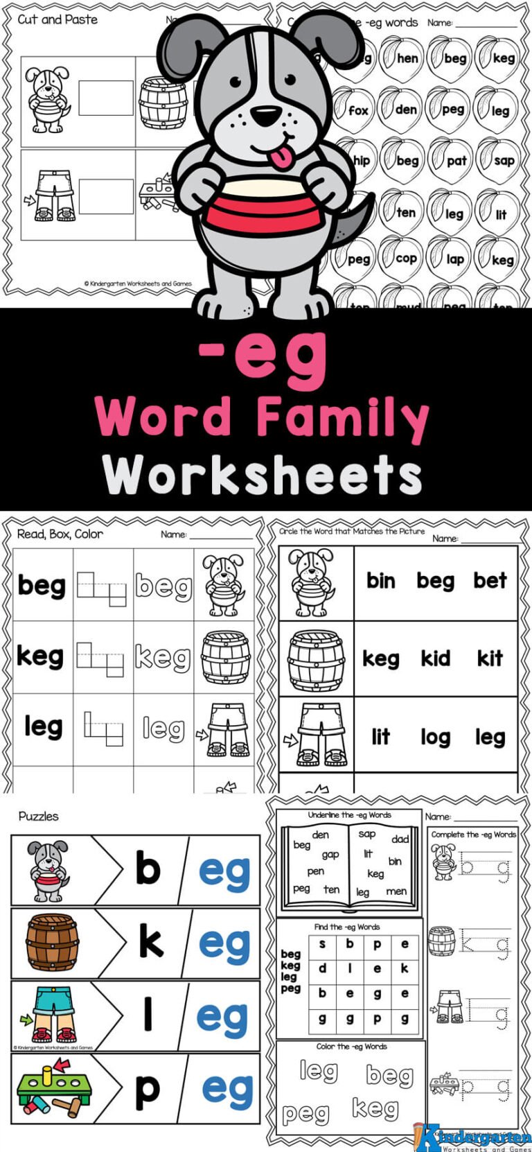 FREE Printable ee Word Family Sound Phonics Worksheets