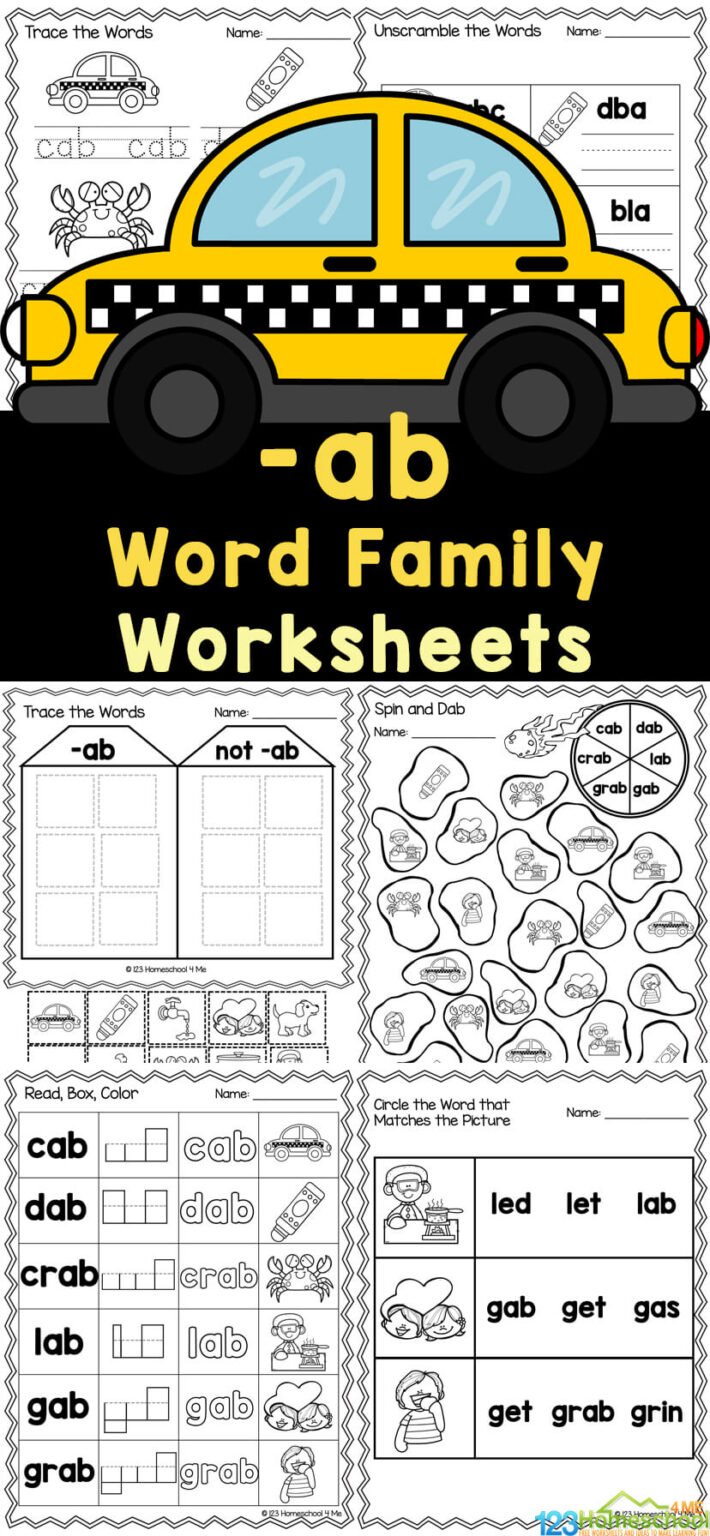 ap Word Family Worksheets for Kindergarten
