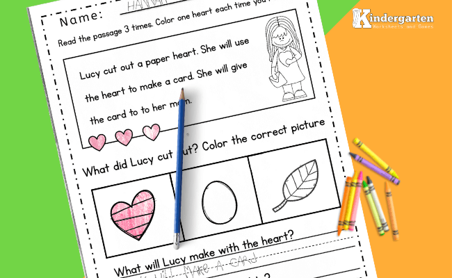 FREE Printable Kindergarten Reading Comprehension Worksheets