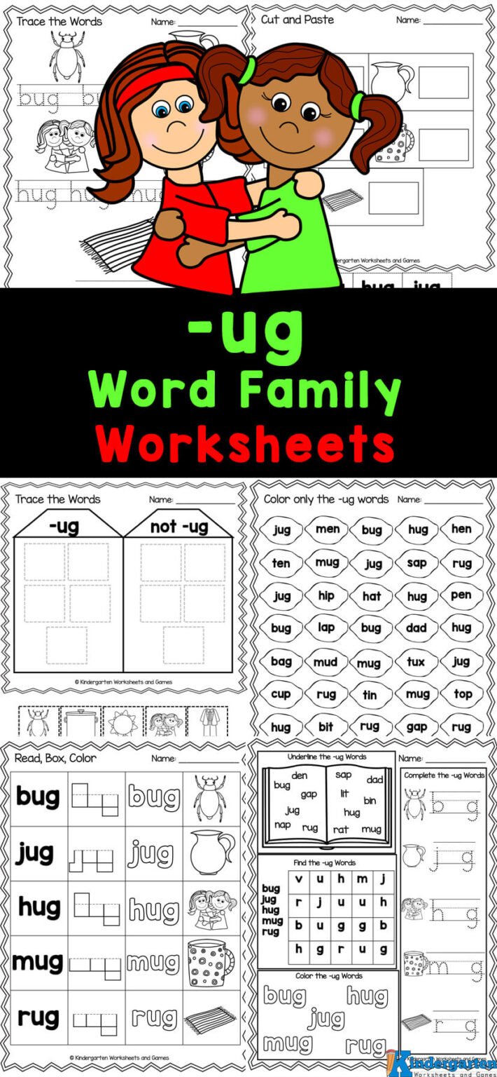 FREE Printable -eg Word Family Worksheets for Kindergarten