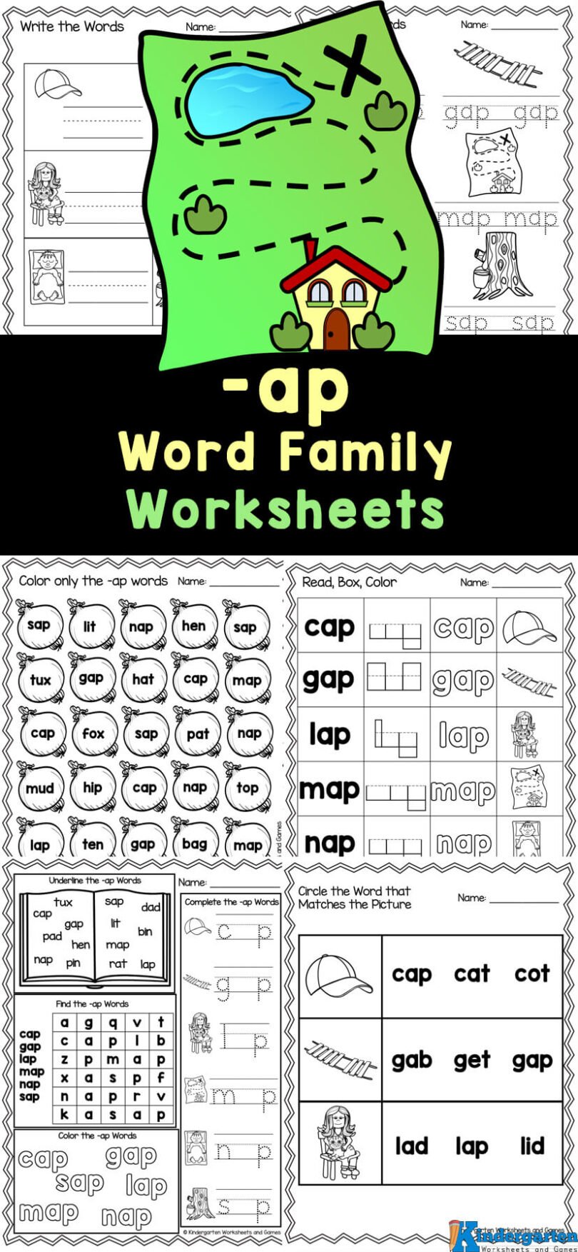 FREE Printable -ad Word Family Worksheets