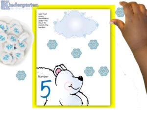 Cover the Snowflake - Winter Math Number Games for Kindergarten