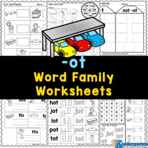 FREE Printable -ot Word Family Worksheets for Kindergarten