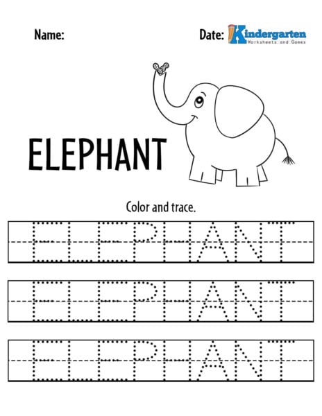 🐘 FREE Printable Animal Tracing Worksheets Activity for Kindergarten