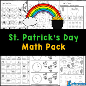 🍀 FREE St Patrick's Day Kindergarten Math Worksheet Printables