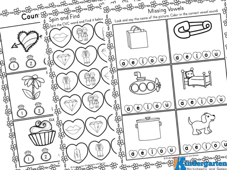 💗 FREE Valentine's Day Printables - Kindergarten Literacy Worksheets
