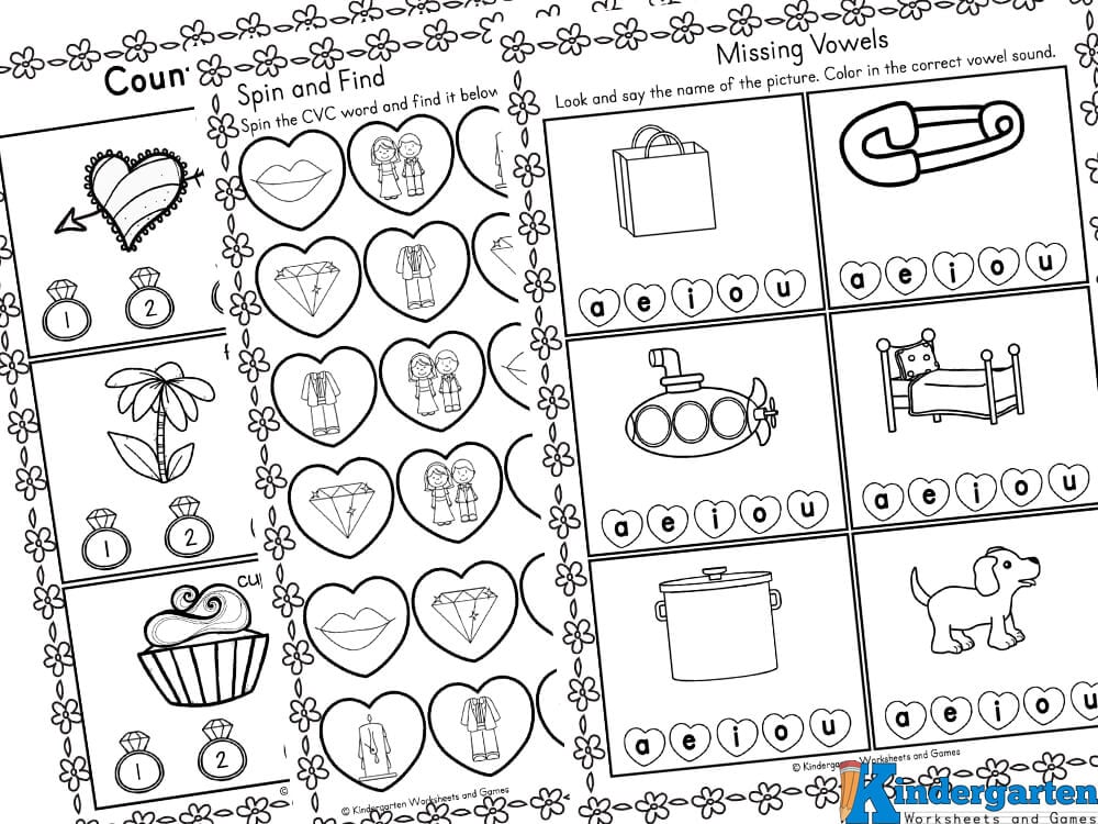 💗 FREE Valentine's Day Printables - Kindergarten Literacy Worksheets
