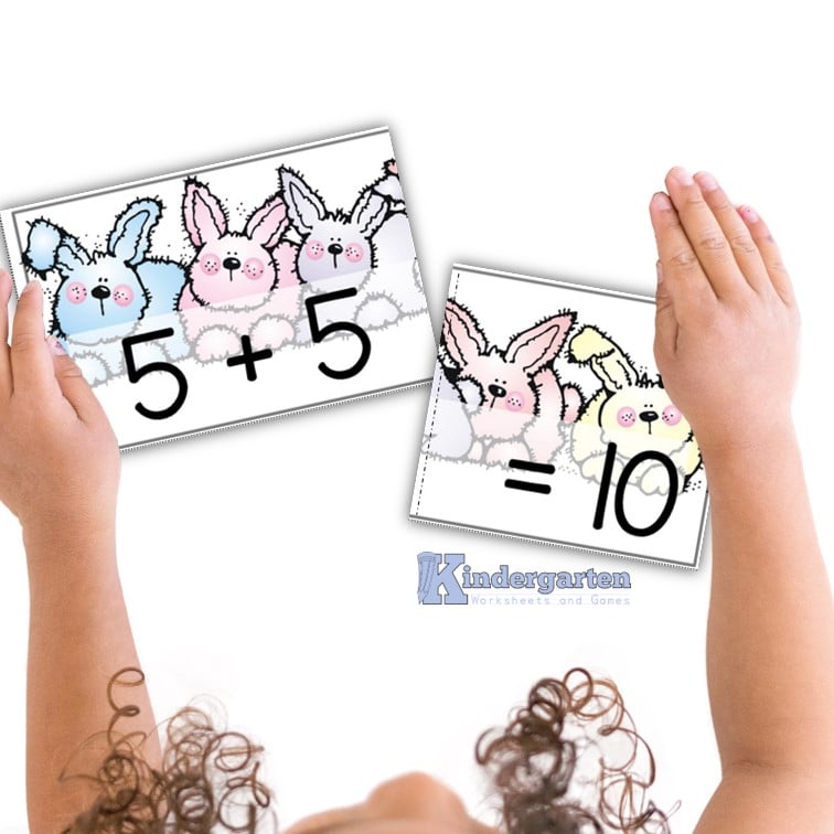 FREE Printable Bunny Math Puzzles for Kindergarten
