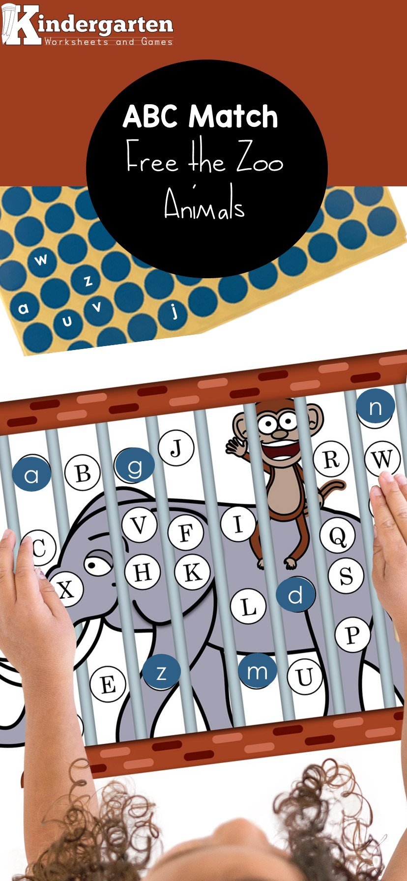 🐒 FREE Printable Zoo Alphabet Match Game
