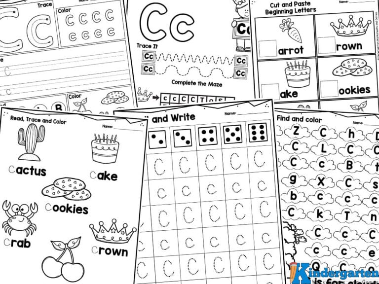 FREE Printable Letter C Worksheets for Kindergarten