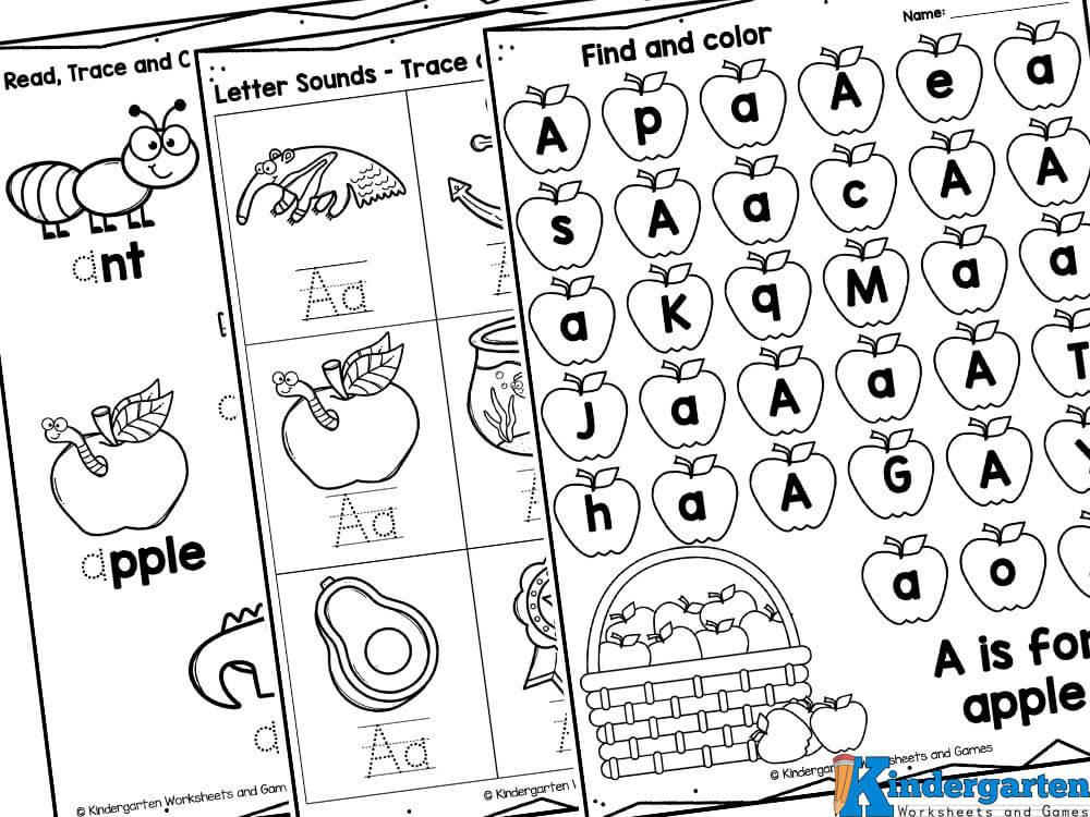 FREE Printable Letter A Worksheets for Kindergarten