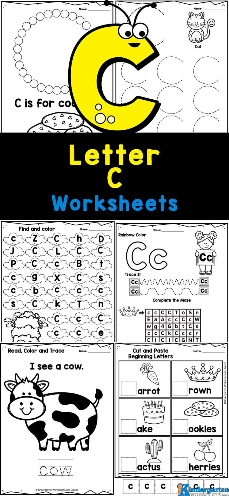 FREE Printable Letter M Worksheets for Kindergarten