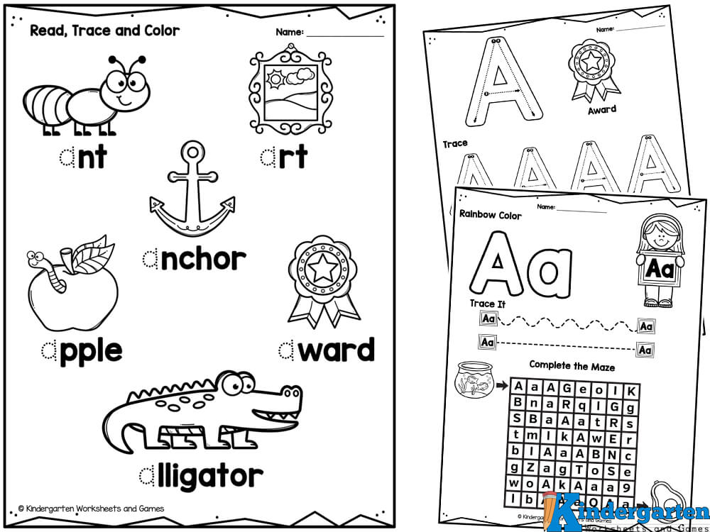 FREE Printable Letter A Worksheets for Kindergarten
