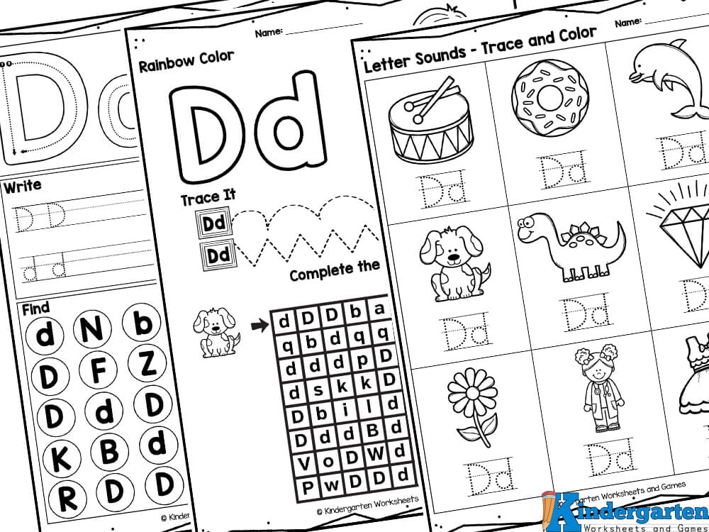 FREE Printable Letter D Tracing Worksheets for Kindergarten
