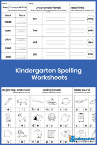 FREE Kindergarten Spelling Worksheets