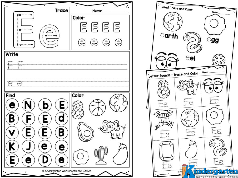 FREE Printable Letter E Tracing Worksheets for Kindergarten