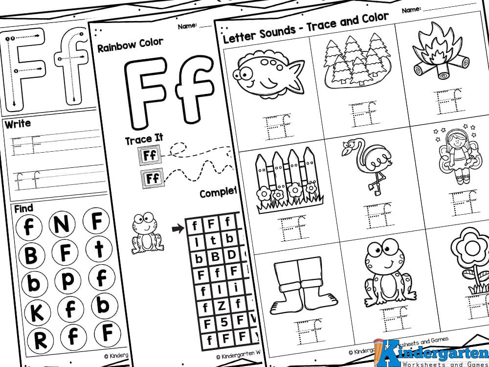 FREE Printable Letter F Worksheets for Kindergarten