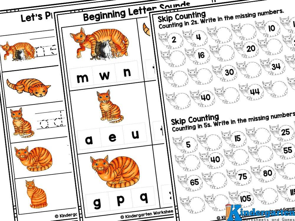 FREE Printable Cat Life Cycle Worksheets for Pre-k and Kindergarten Kids
