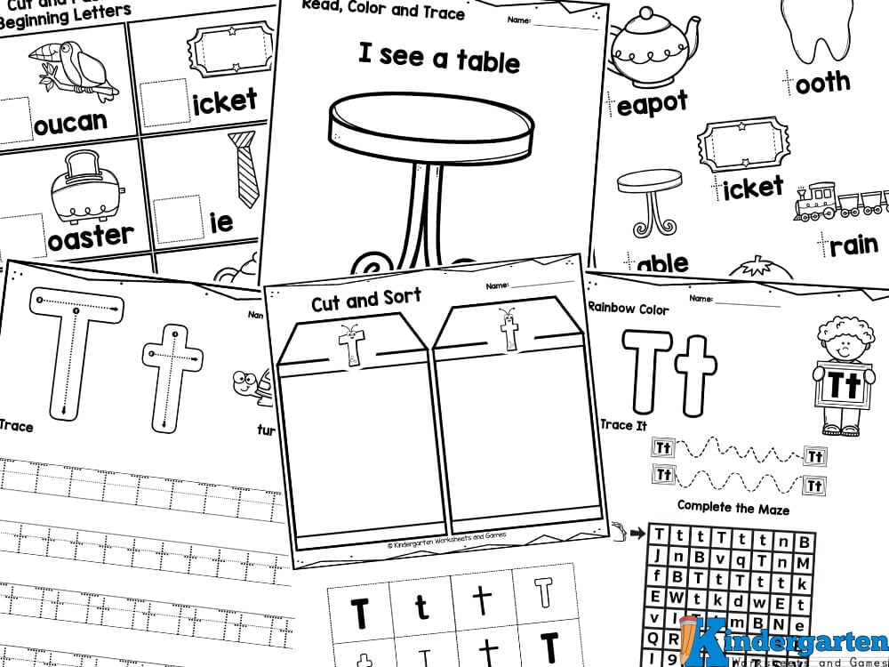 FREE Printable Letter T Worksheets for Kindergarten