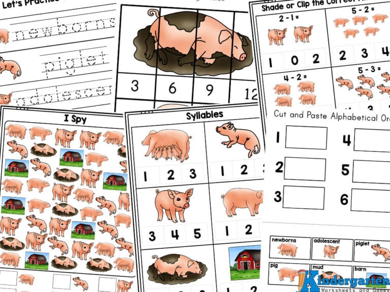 🐷 FREE Printable Life Cycle of a Pig Worksheets for Kids