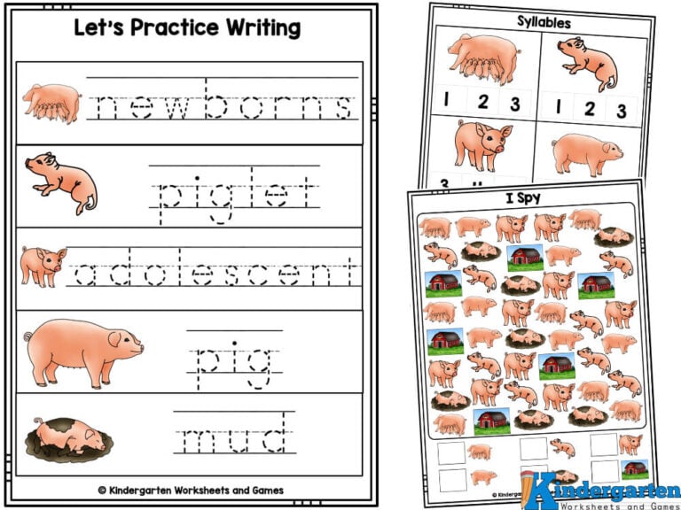 🐷 FREE Printable Life Cycle of a Pig Worksheets for Kids