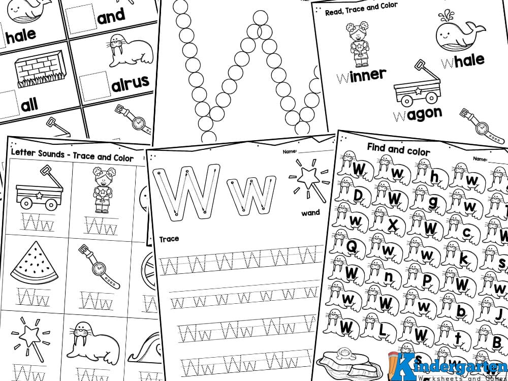 FREE Printable Letter W Worksheets for Kindergarten