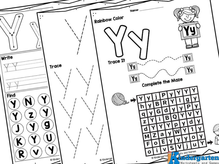 FREE Printable Letter Y Worksheets for Kindergarten