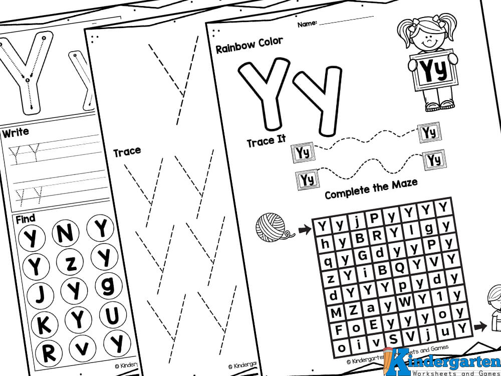 FREE Printable Letter Y Worksheets for Kindergarten