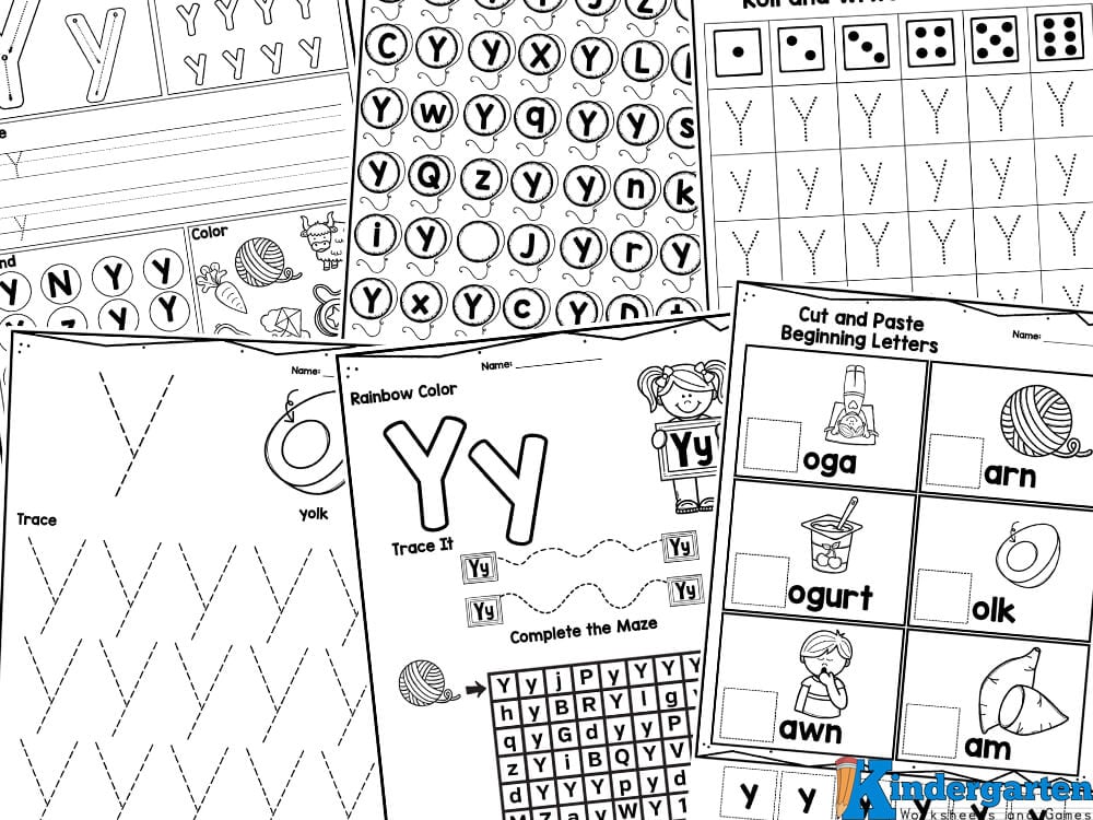 FREE Printable Letter Y Worksheets for Kindergarten