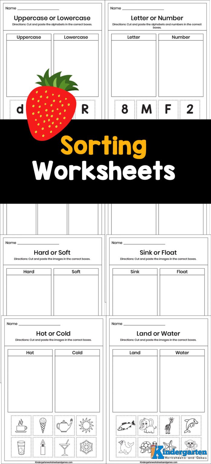 FREE Printable Cut and Paste Kindergarten Worksheets