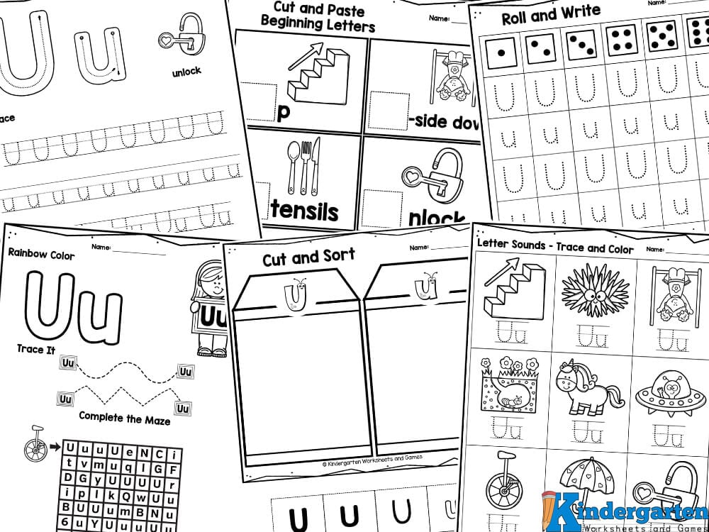 FREE Printable Letter U Worksheets for Kindergarten